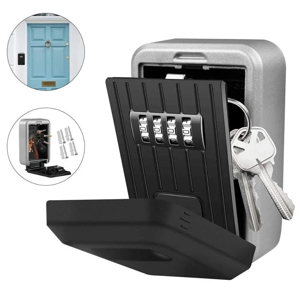 Wall Mounted Key Safe Box Mini Storage Keybox Key Storage Lock Box wit